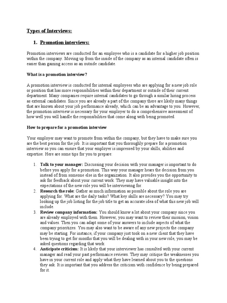 Types of Interviews | PDF | Psychology | Cognitive Science