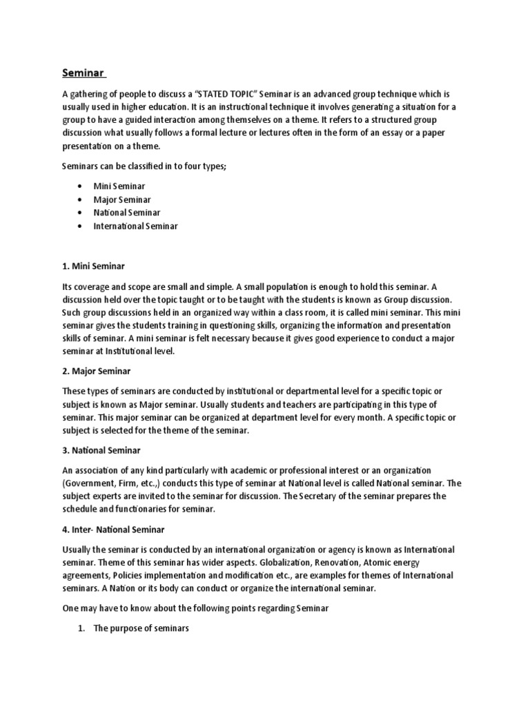 Mini Seminar | PDF | Seminar | Expert