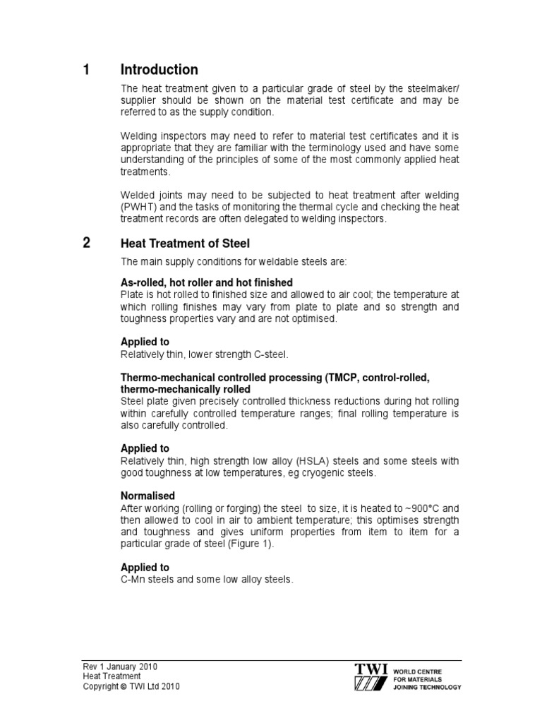Heat Treatment of Steel: As-Rolled, Hot Roller and Hot Finished | PDF ...