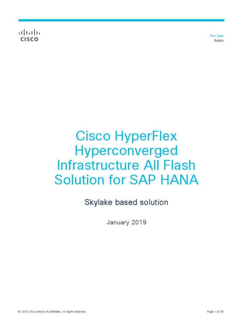 Cisco Hyperflex Hyperconverged Infrastructure All Flash Solution For Sap Hana | PDF | Solid ...