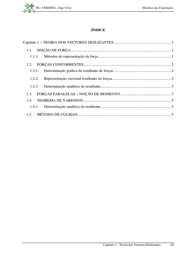 Capítulo 1 - Teoria Dos Vectores Deslizantes PDF | PDF | Vetor ...
