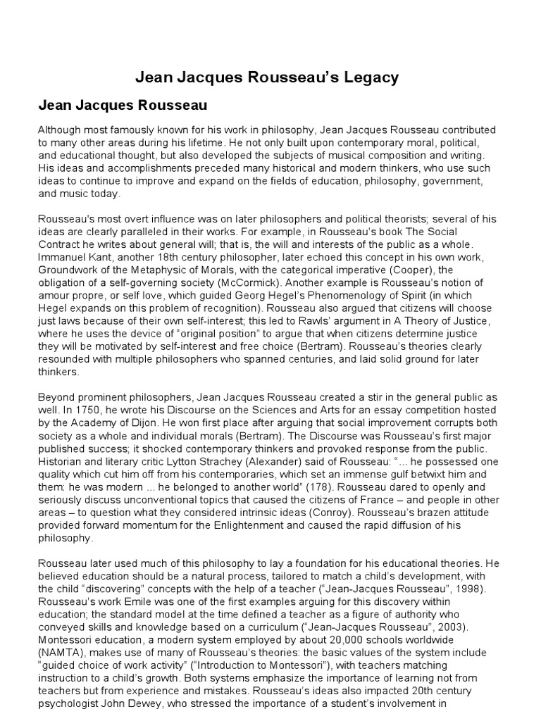 Jean Jacques Rousseau's Legacy | PDF | Jean Jacques Rousseau | Georg ...