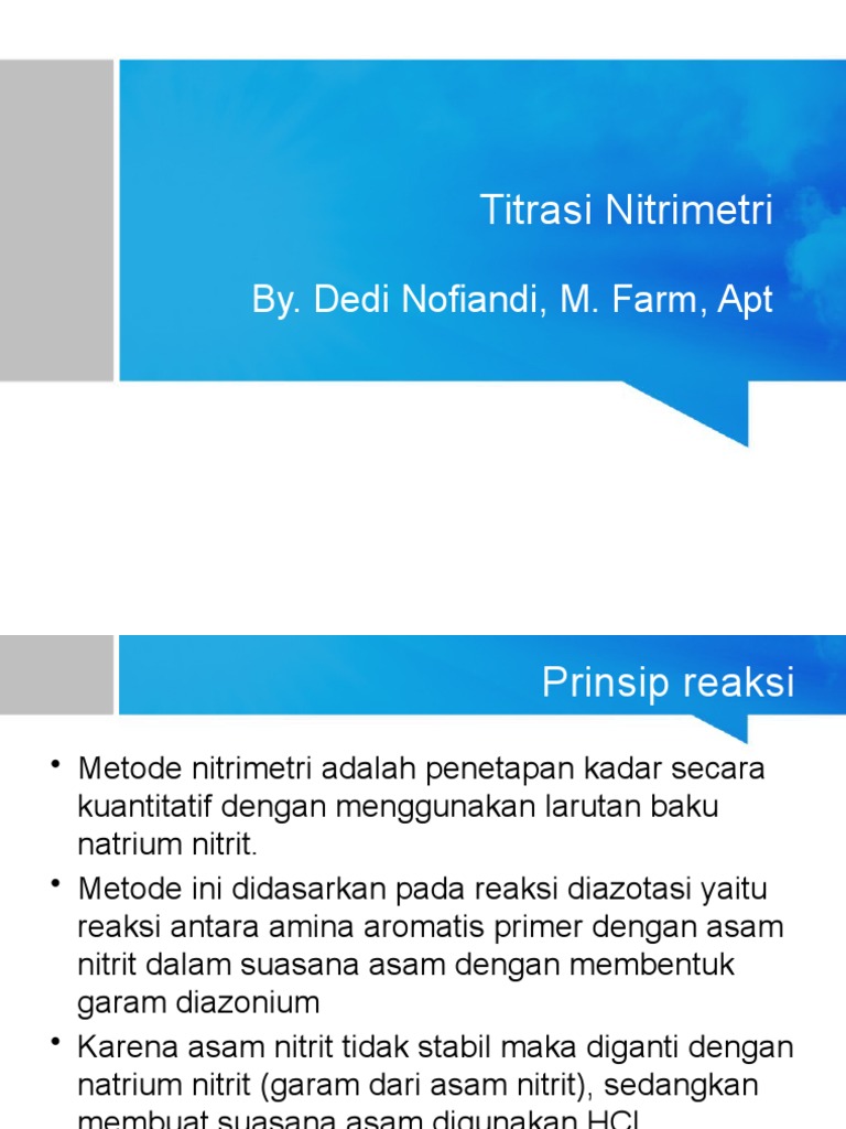 Bahan Kuliah Nitrimetri | PDF