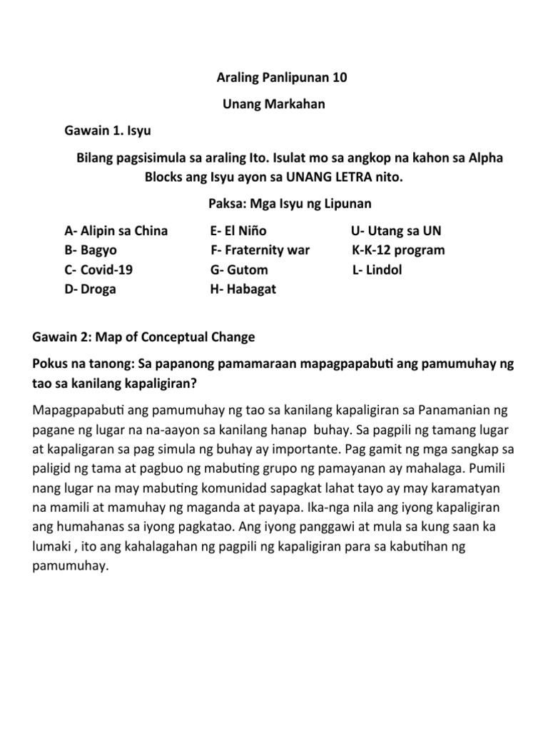Araling Panlipunan 10 Modules | PDF
