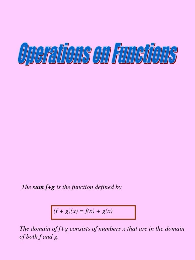 II-Operations On Functions | PDF | Function (Mathematics) | Elementary ...