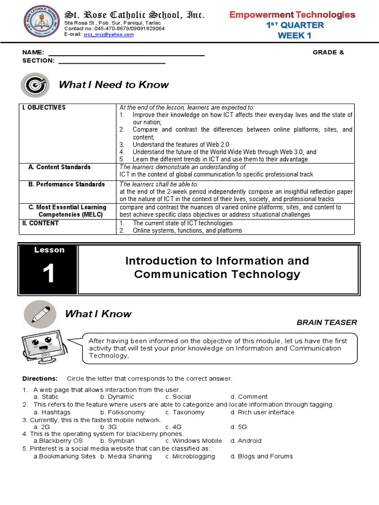 Etech Module-Lesson 1 | PDF | Web 2.0 | Semantic Web