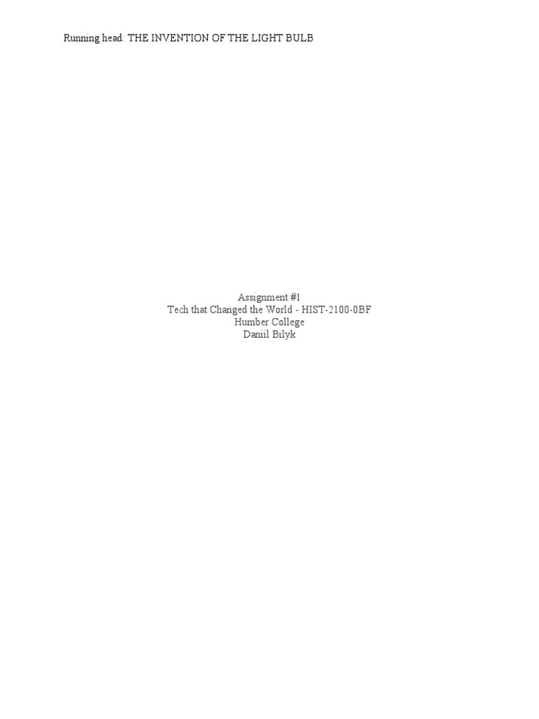 ASSIGNMENT | PDF | Incandescent Light Bulb | Lighting