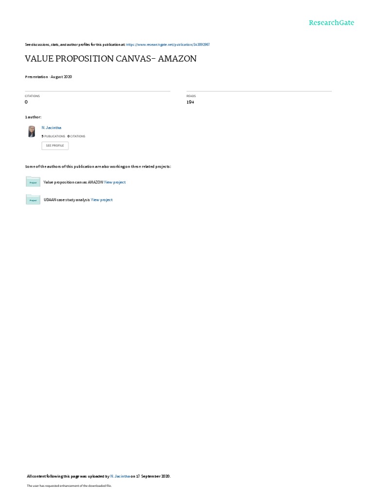 Value Proposition Canvas-Amazon: August 2020 | PDF | Amazon Kindle ...