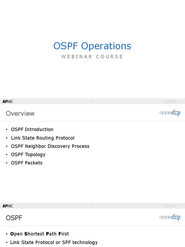 Slides Ospf Operations | PDF | Wide Area Network | Network Layer Protocols