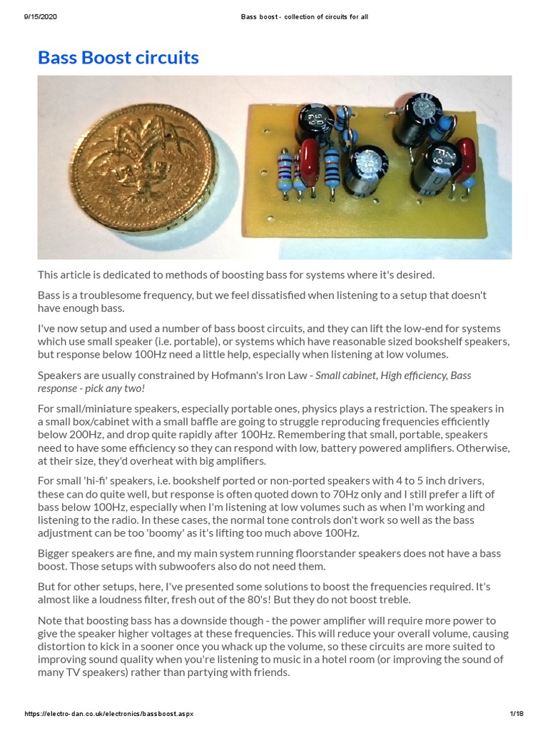 Bass Boost - Collection of Circuits For All | PDF | Operational ...