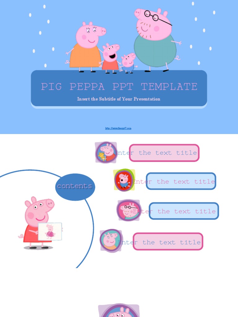 Pig Peppa PPT Template: Insert The Subtitle of Your Presentation | PDF