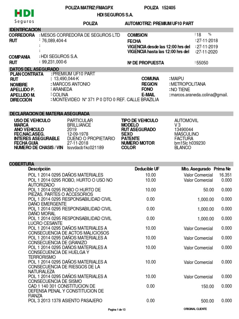 Copia de Poliza | PDF | Póliza de seguros | Seguro