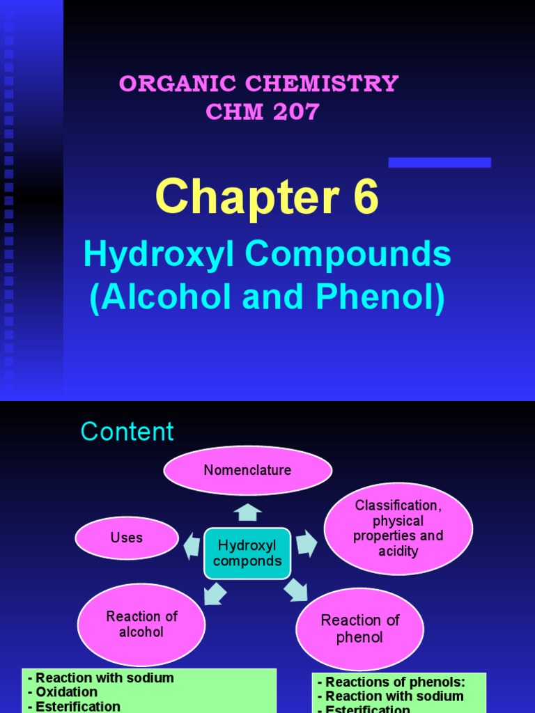 Chapter 6-Hydroxyl Compounds | PDF | Alcohol | Ester