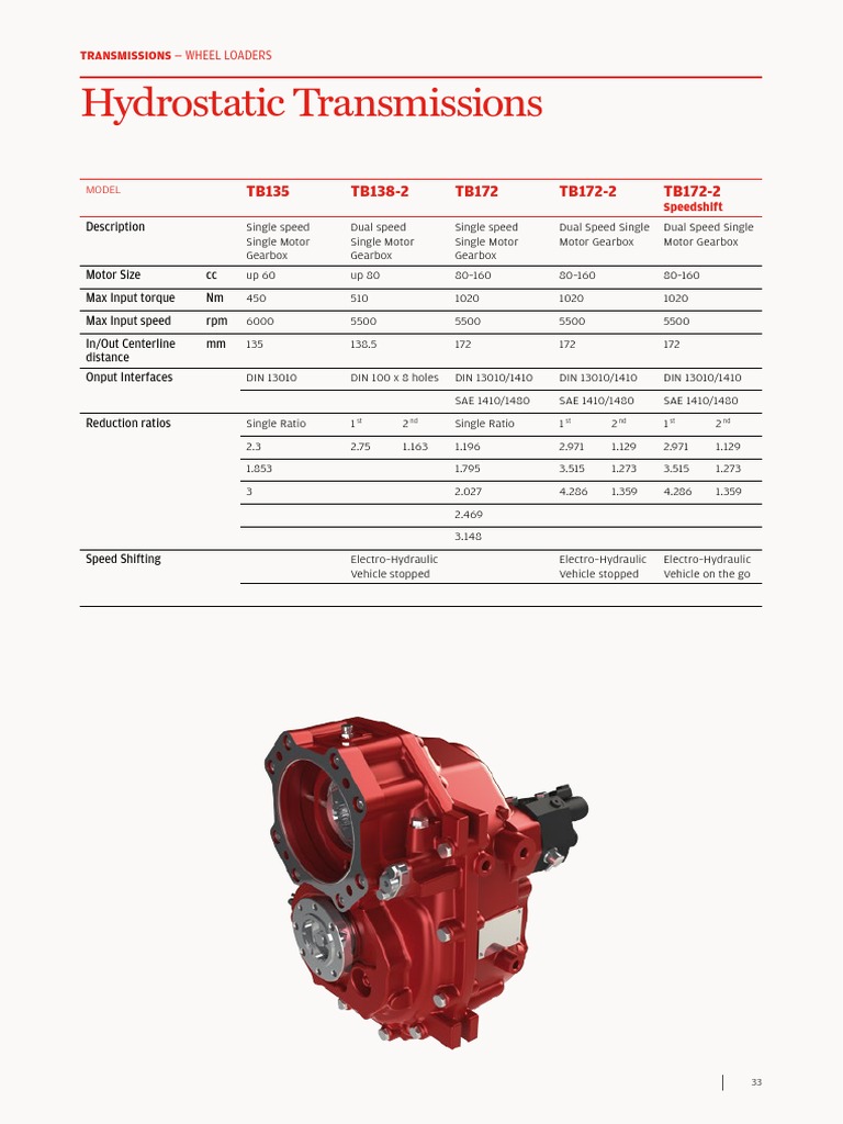 Hydrostatic Transmissions: TB135 TB138-2 TB172 TB172-2 TB172-2 | PDF ...