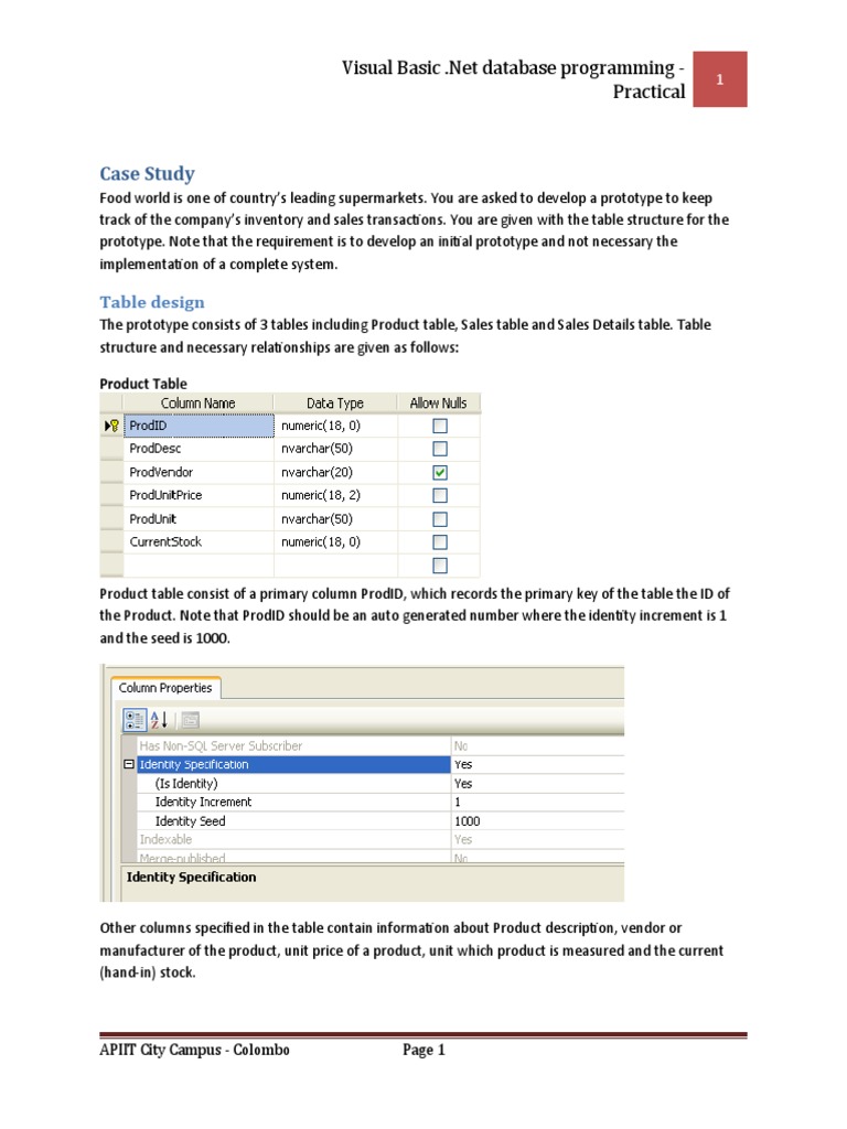 Visual Basic - Net Case Study | PDF | Visual Basic .Net | Sales