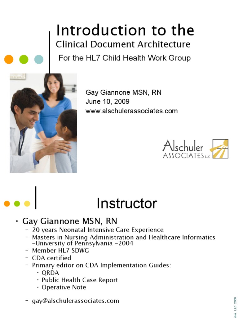 Introduction To The: Clinical Document Architecture | PDF | Electronic ...