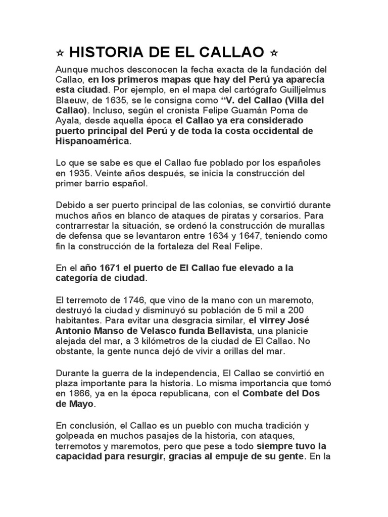 Historia de El Callao | PDF | Agitación