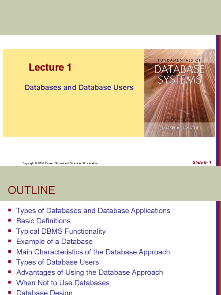 Lecture 1 - Databases and Database Users | PDF | Database Transaction | Data Model