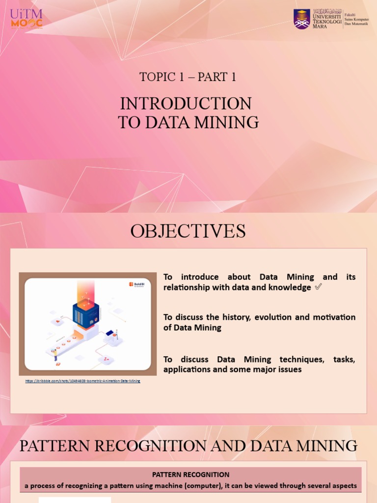 Topic 1a - Introduction To Data Mining | PDF | Data Mining | Pattern Recognition