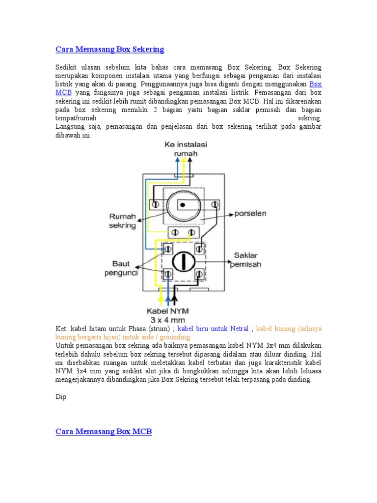 Cara Memasang Box Sekering | PDF