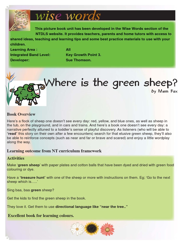 Where Is The Green Sheep?: by Mem Fox | PDF