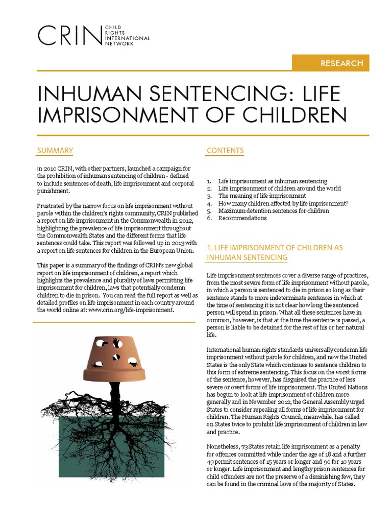 Inhuman Sentencing: Life Imprisonment of Children | PDF | Life ...