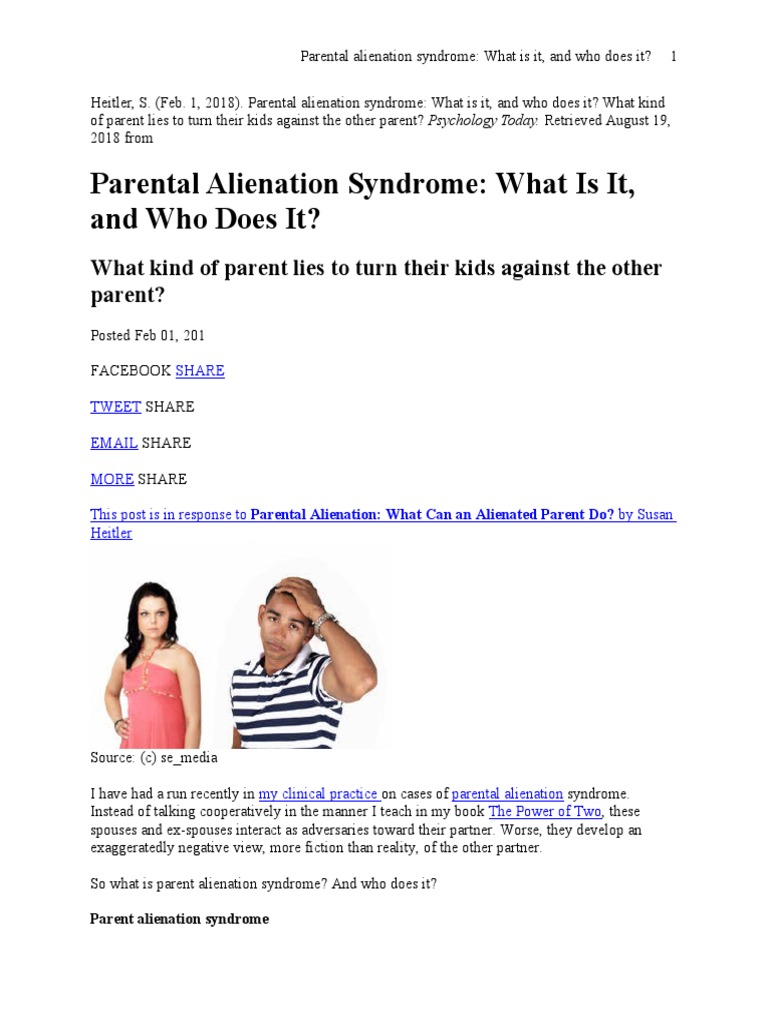 Understanding Parental Alienation Signs | PDF