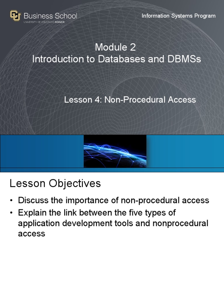 4 Non-Procedural Access | PDF | Data Management Software | Databases