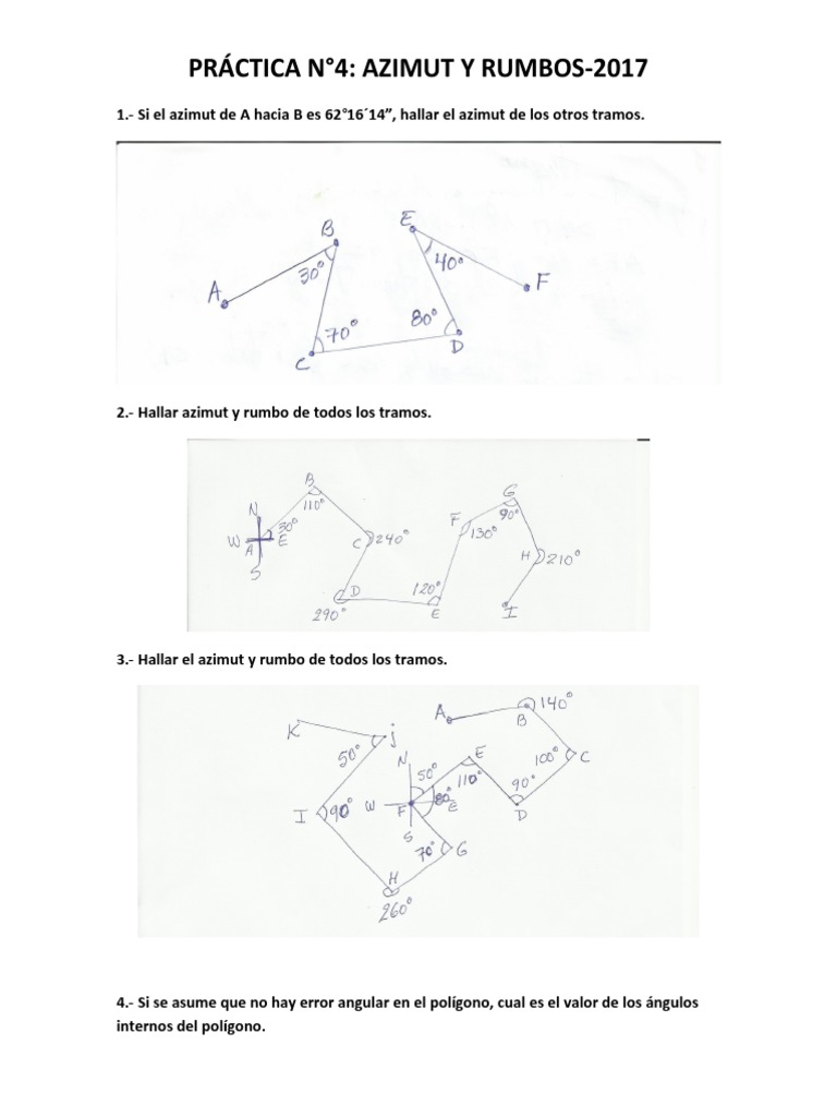 Practica - Rumbo y Azimut | PDF | Métodos y materiales de enseñanza