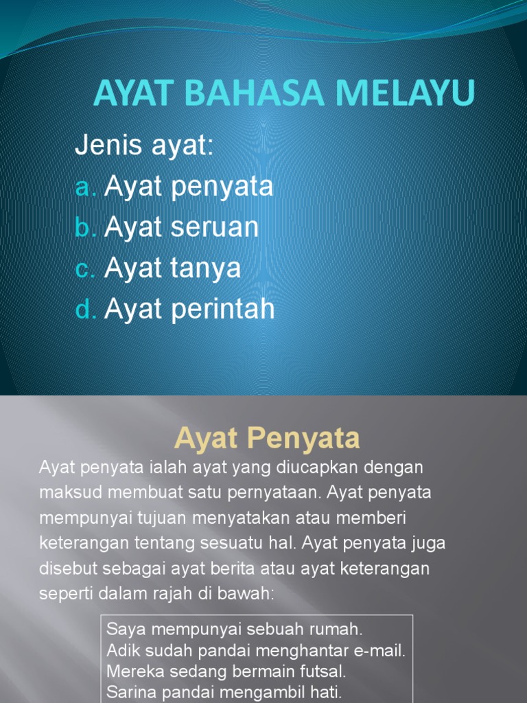 Ayat Bahasa Melayu | PDF