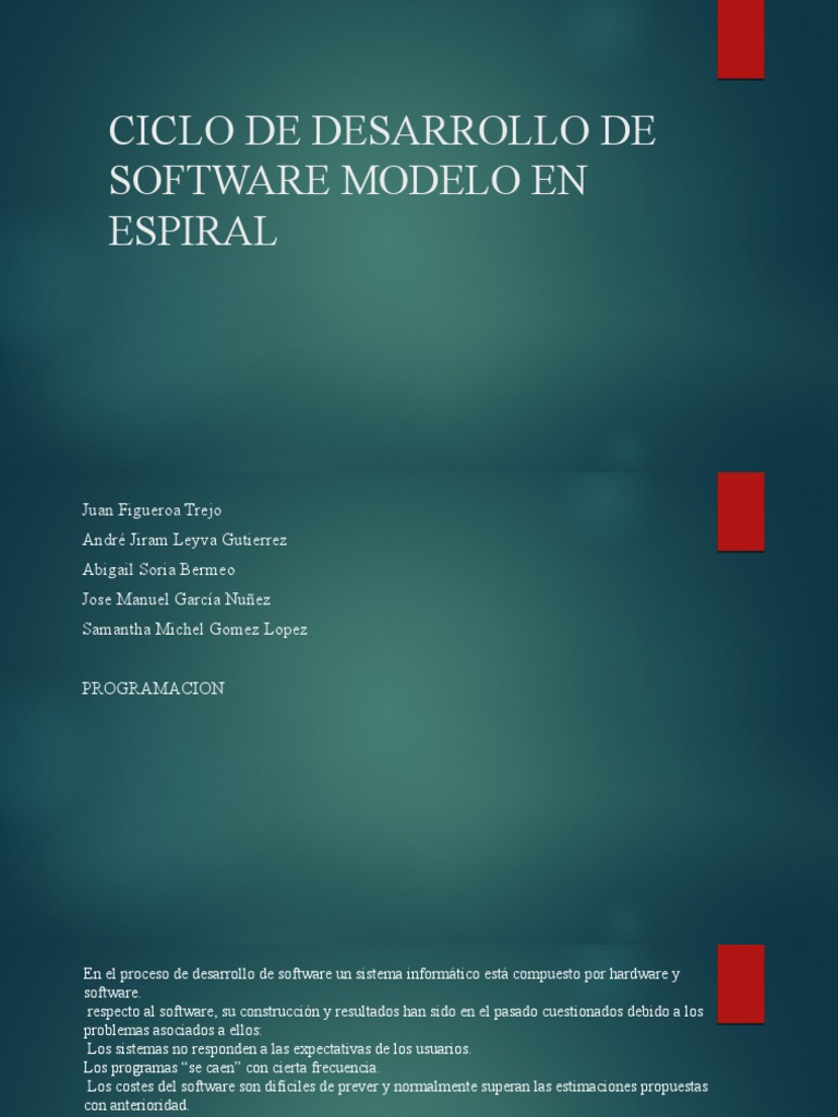 Ciclo de Desarrollo de Software Modelo en Espiral | PDF | Ingeniería de ...