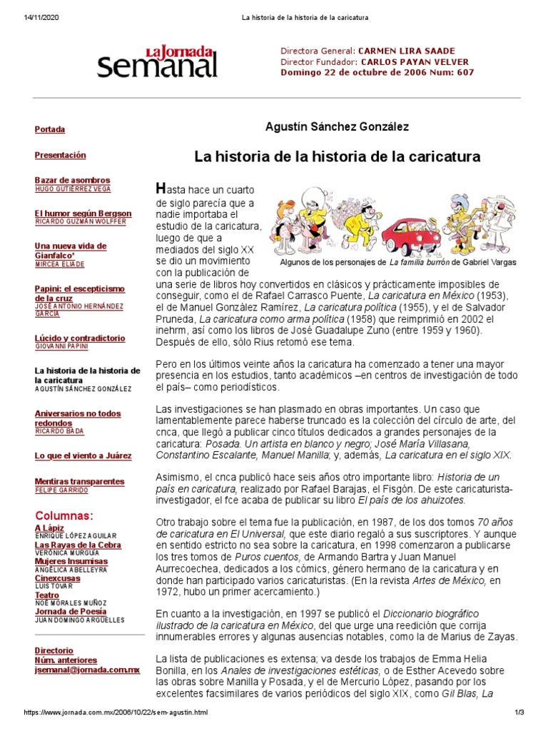 La Historia de La Historia de La Caricatura | PDF | Caricatura | México