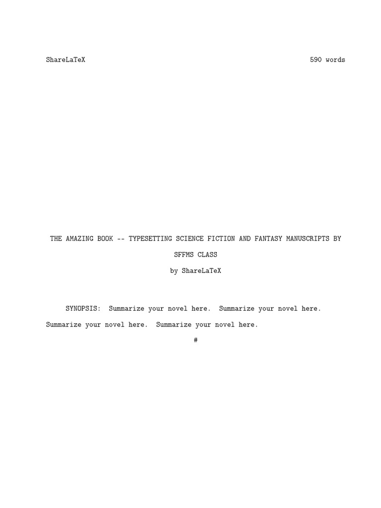 Template For Typesetting Science Fiction and Fantasy Books | PDF