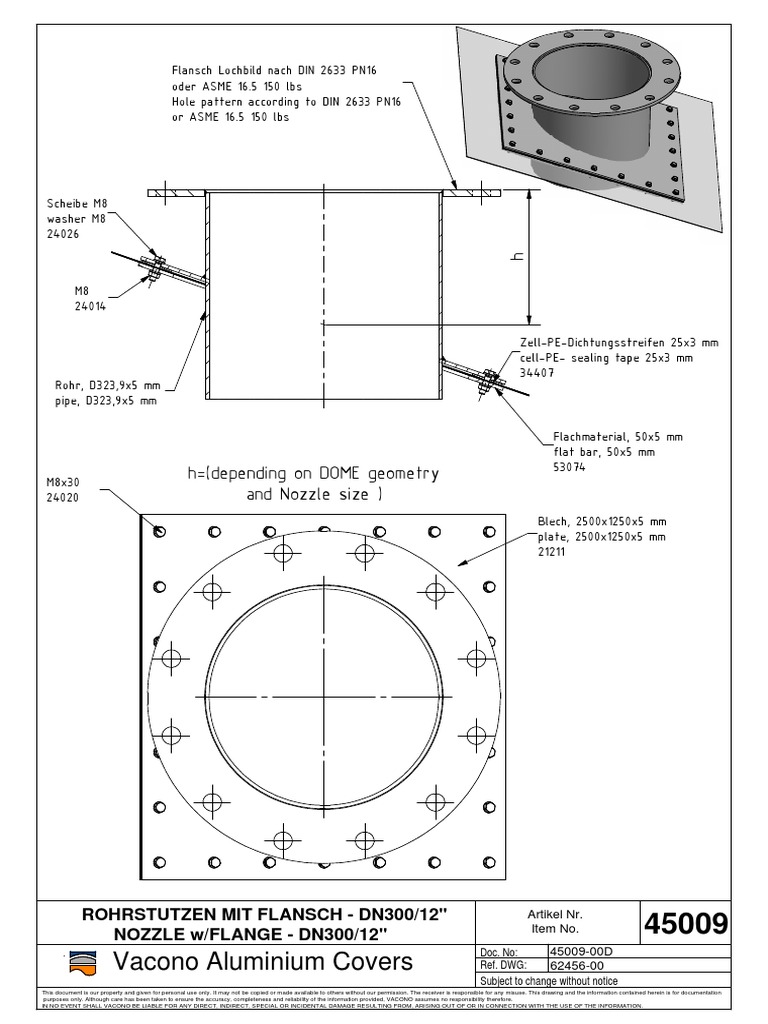 DN300/12 Flanged Nozzle Specifications | PDF