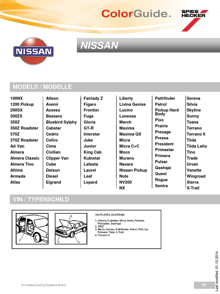 NISSAN Color Guide PDF | Download Free PDF | Nissan | Land Vehicles