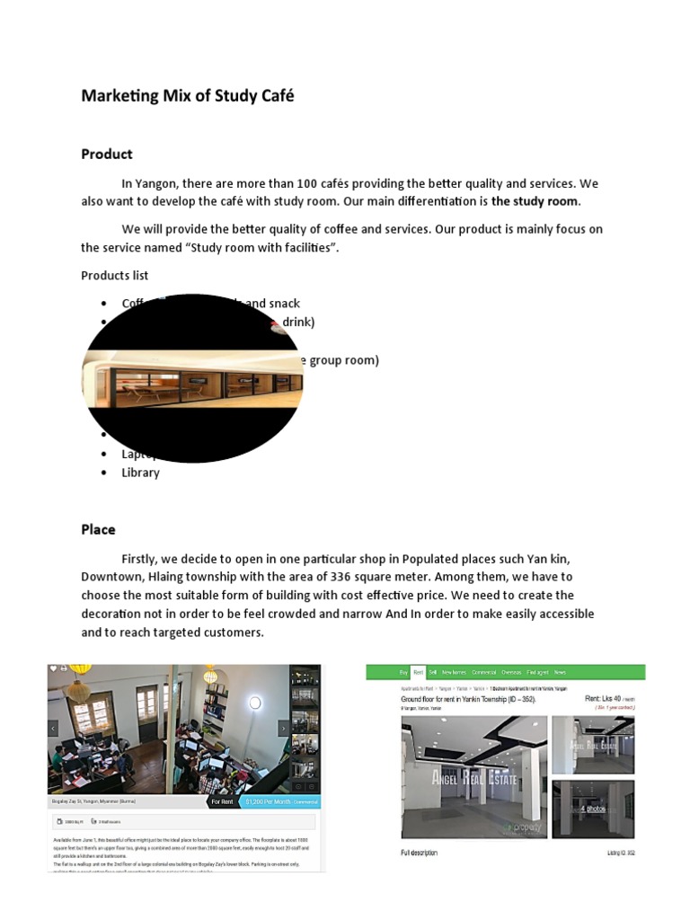 Developing a Study Café: An Analysis of Product Offerings, Location ...