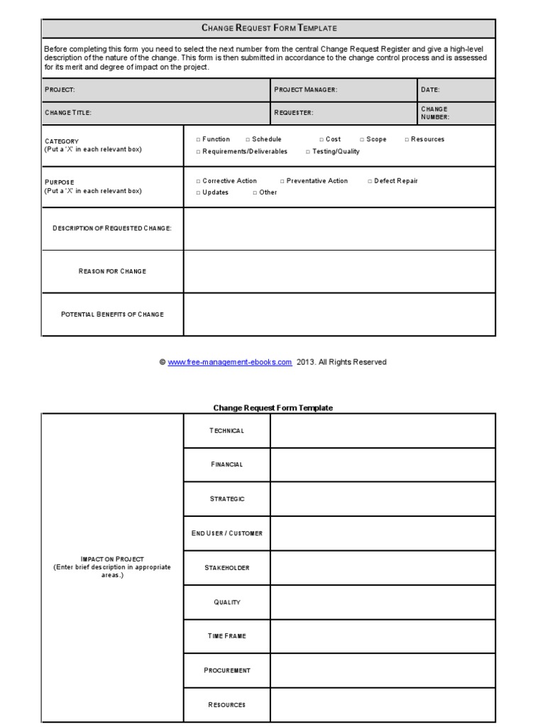 Change Request Form Template | PDF | Business | Computing