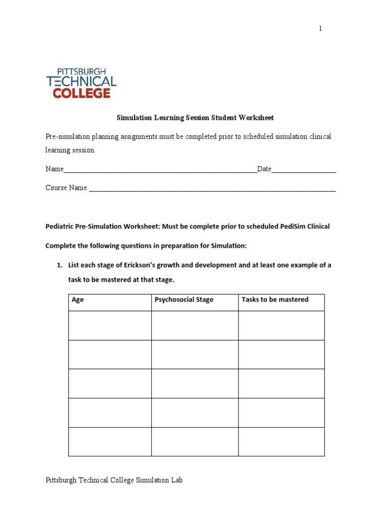 Pre Sim - Assessment | PDF | Pediatrics | Simulation