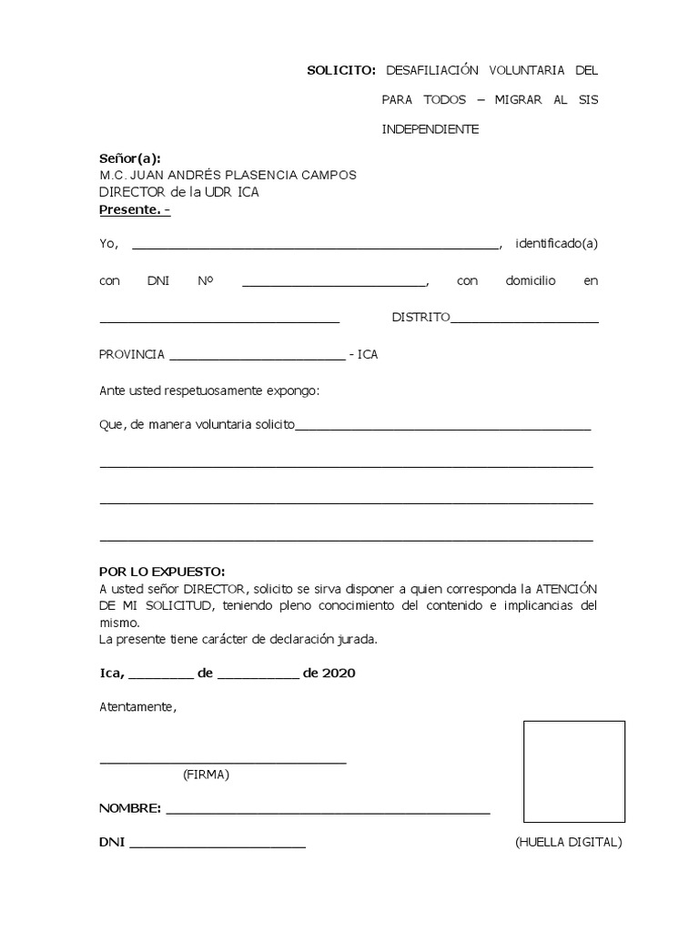 Formato Solicitud Sis | PDF