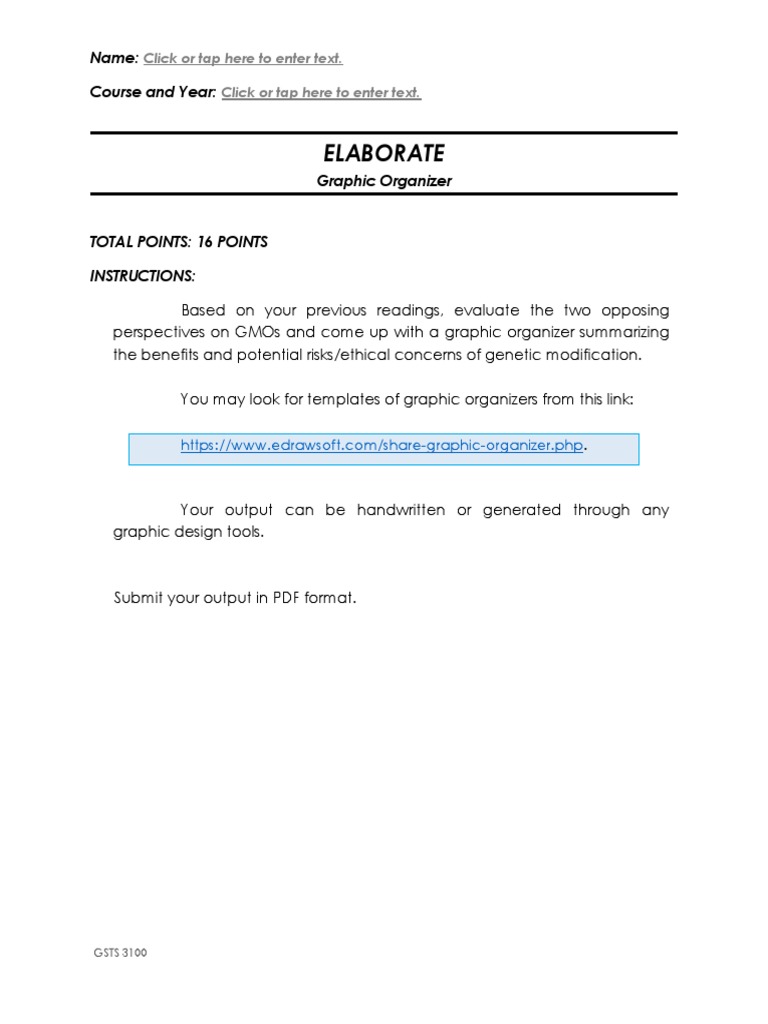Module 3-Unit 4-Elaborate (Graphic Organizer) | PDF