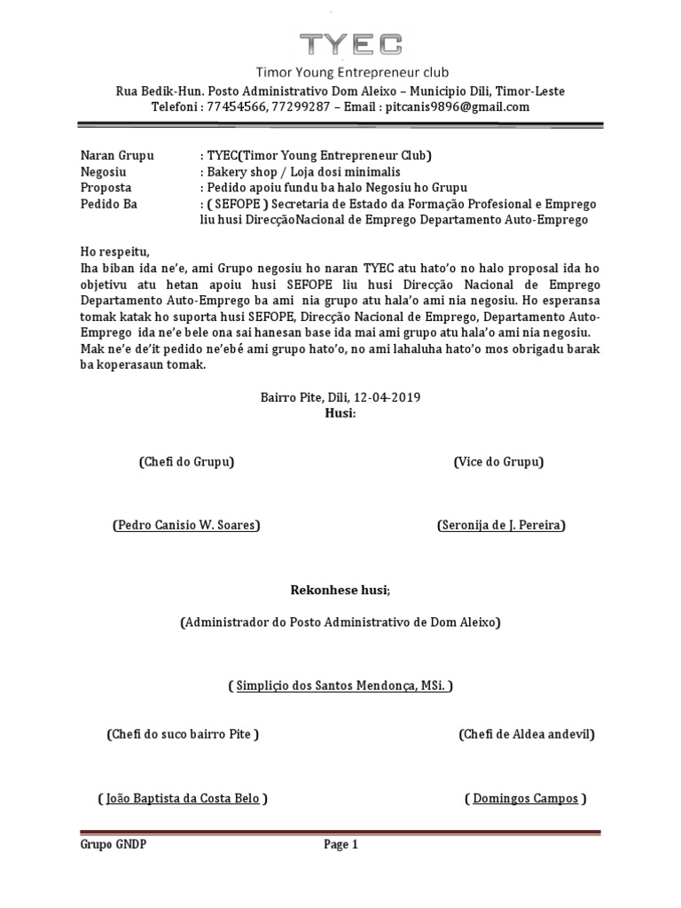 Proposta Negosiu | PDF