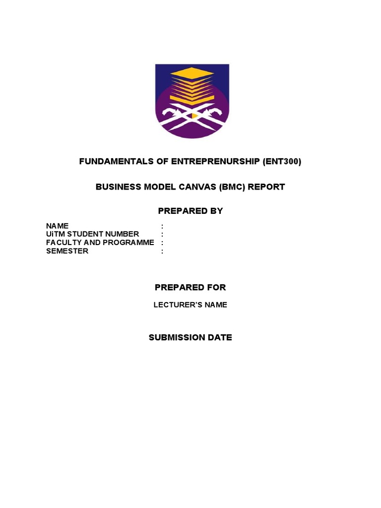 Template BMC Assignment - ENT300 | PDF