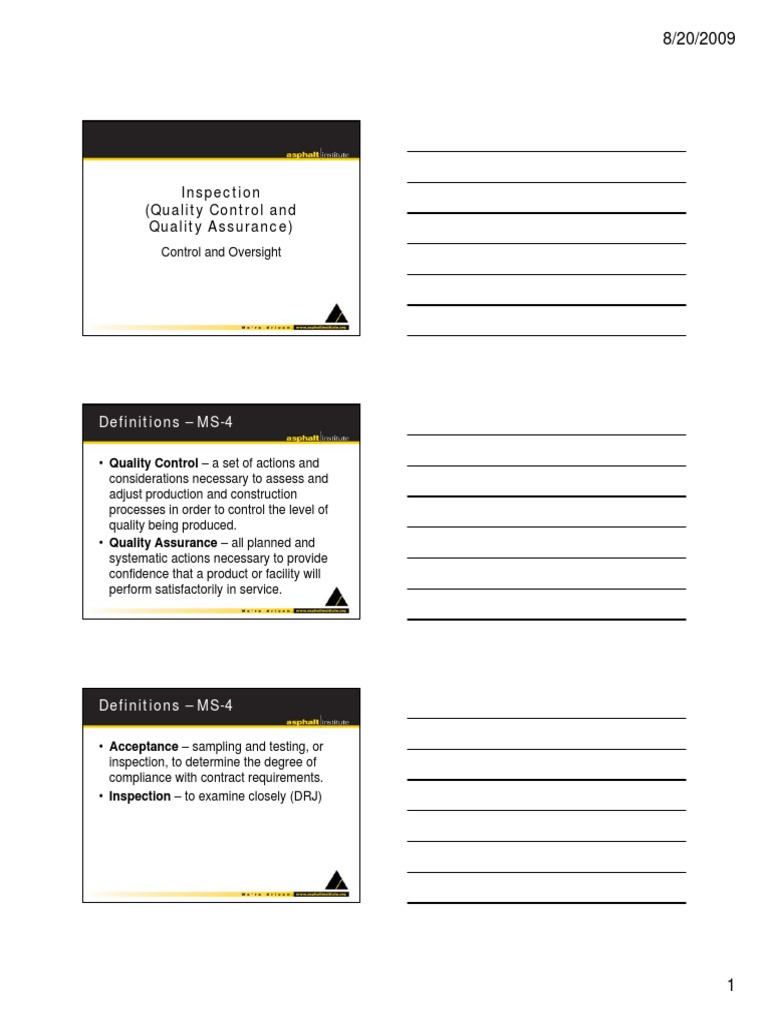 HMA Inspection and Quality Control Guide | PDF | Specification ...