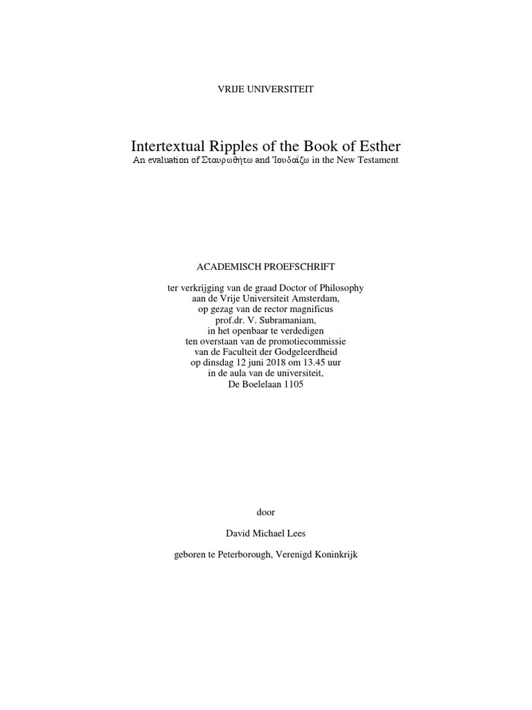 Complete Dissertation PDF | PDF | Biblical Canon | Book Of Esther