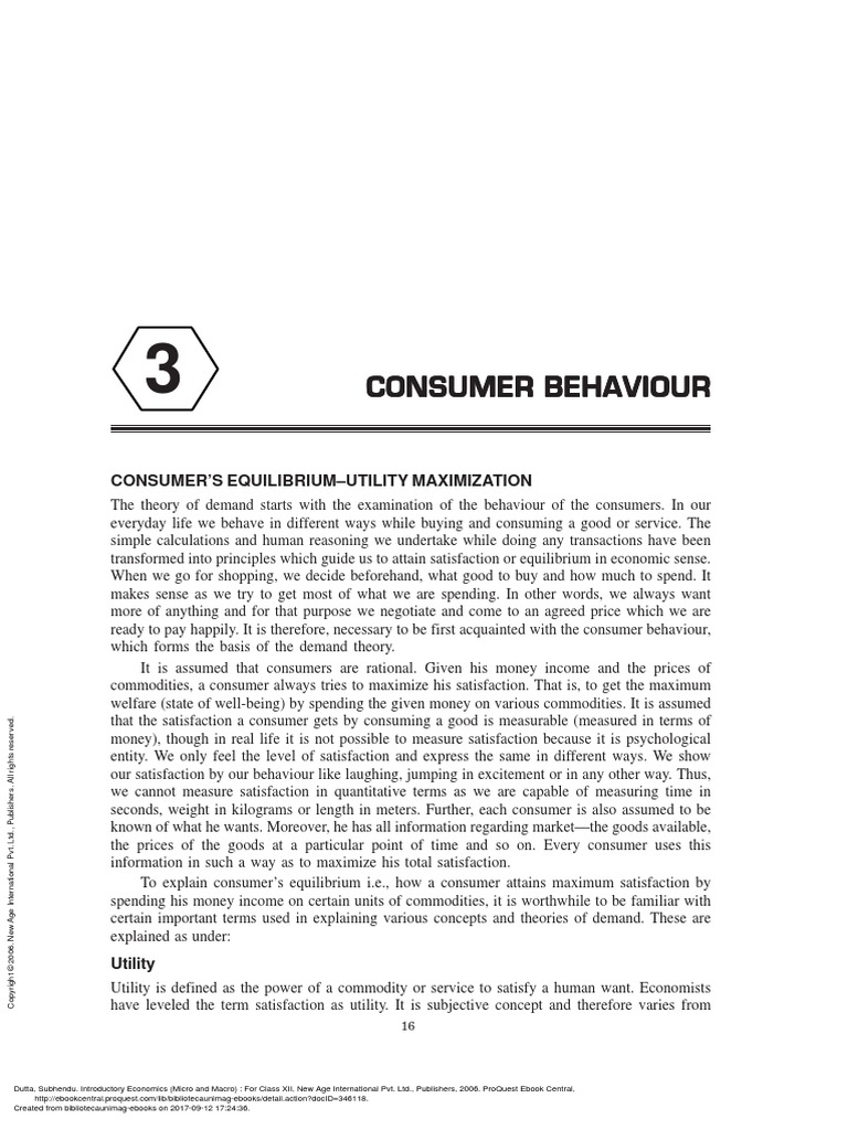 Consumer Behaviour | PDF | Utility | Marginal Utility