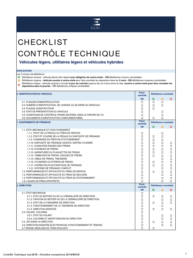 Checklist VL FR FR PDF | PDF | Frein | Véhicules