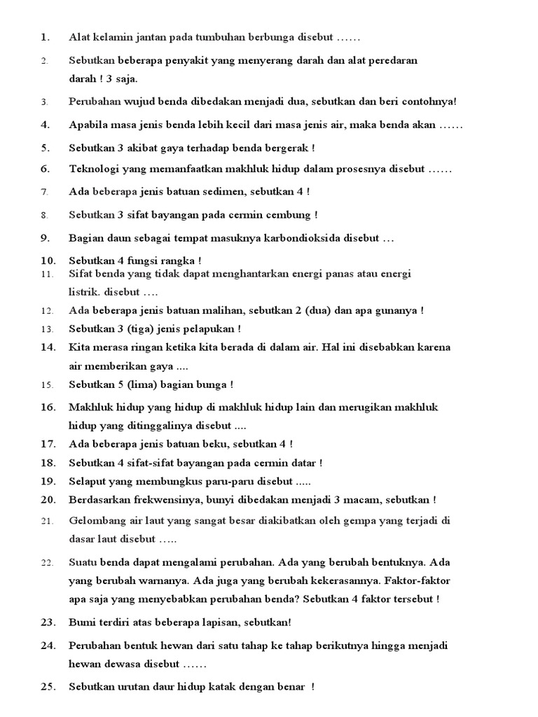 Soal LCC Mapel Ipa | PDF