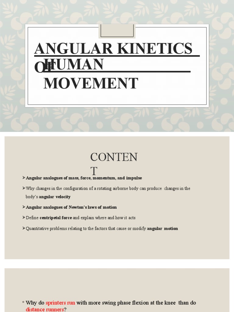 Angular Kinetics in Human Movement | PDF | Rotation Around A Fixed Axis ...