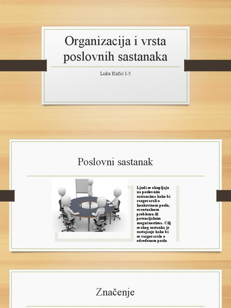 Organizacija I Vrsta Poslovnih Sastanaka | PDF