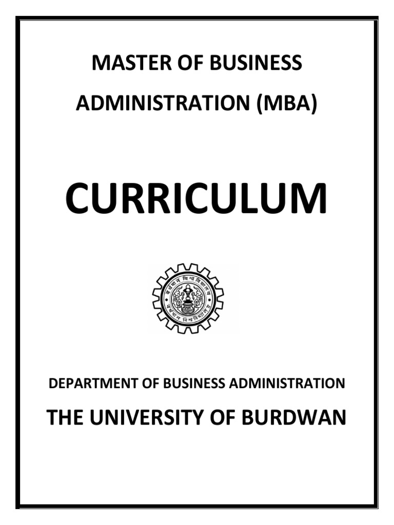 Master of Business Administration (Mba) : Curriculum | PDF | Master Of ...